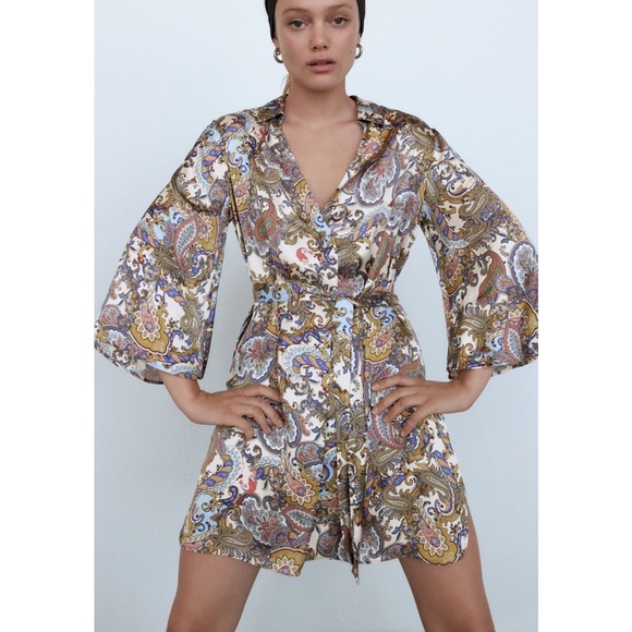 Zara | Dresses | Nwt Zara Mini Paisley Print Dress | Poshmark